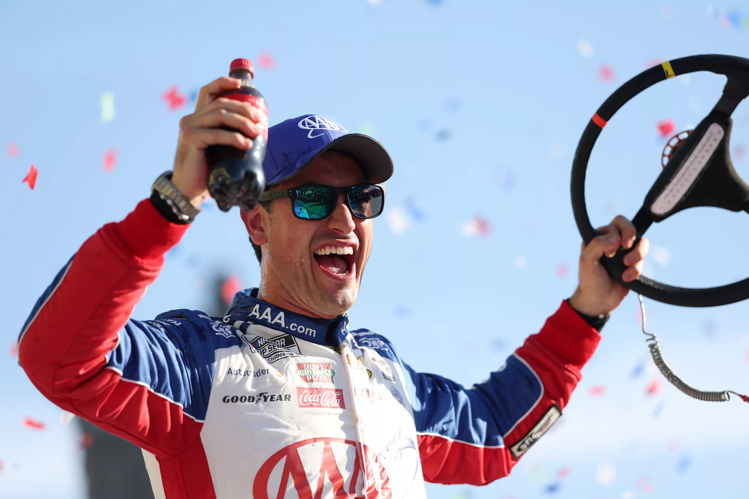 Joey Logano Makes Late Charge to Win Crashed Filled NASCAR Cup Series ...
